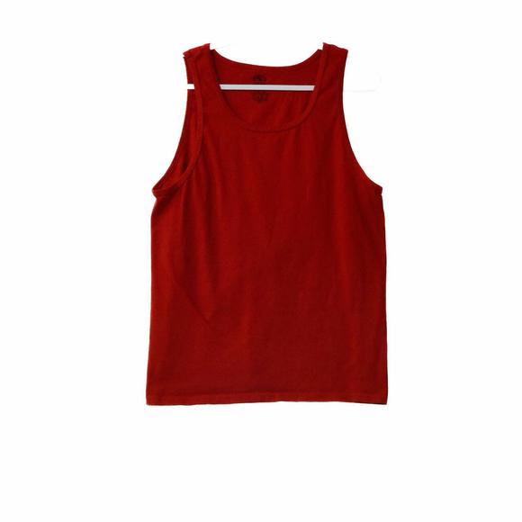 Shirts | Athletic Mens Red Tank Top Solid Round Neck Sleeveless Pure ...